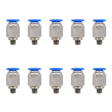 10 Pz De Conector/racor Rápido Neumático Recto M6 X 6mm